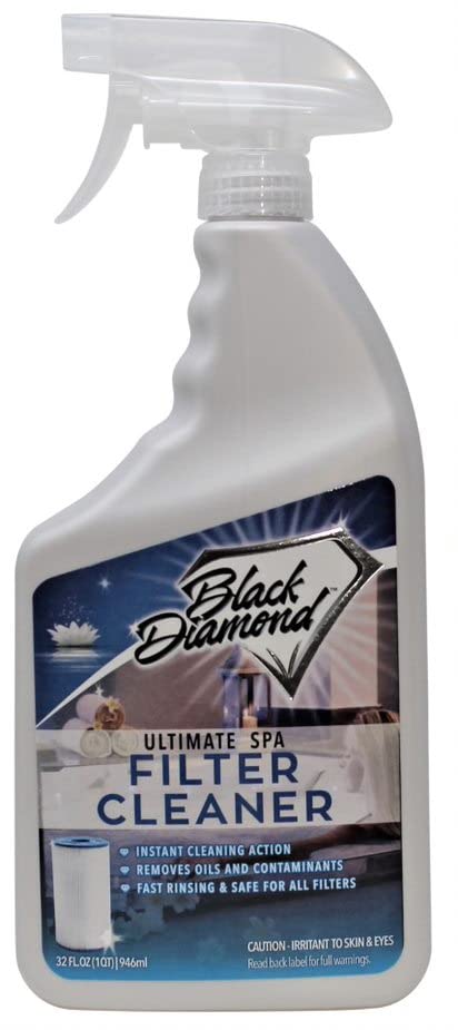 Black Diamond Stoneworks Ultimate Spa Pool Filter Cleaner Fast-Acting Spray and Ultimate Spa Pool Natural Enzyme Water Clarifier Treatment for Hot Tub. 2-Quart Bundle