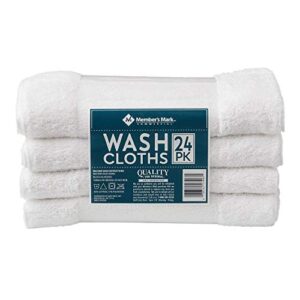 member’s mark commercial hospitality wash cloth, white, set of 24