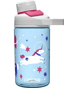 camelbak chute mag kids bpa free water bottle with tritan renew, 14oz, space unicorns