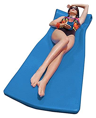 Pool Mate XX-Large Foam Mattress Swimming Pool Float, Blue with bonus Kool Kan