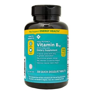 member mark vitamin b12 methylcobalamin, dietary supplement 300 ct.quick dissolve tablets