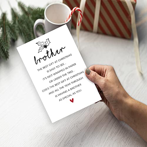 Humorous Christmas Gifts for Brother, Hilarious Brother In Law Christmas Card, Brother Christmas Gifts from Sister Mother Father, Gifts for My Brother for Christmas, Good Stepbrother Xmas Gifts, Merry Christmas Card For Brother Family