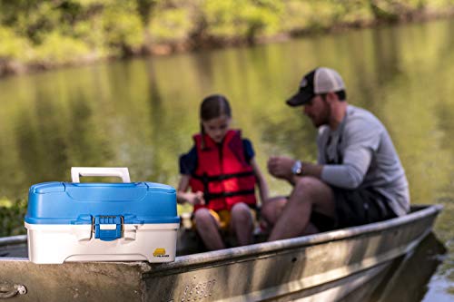 Plano Ready-Set-Fish 3-Tray Tackle Box with Tackle, Aqua Blue/Tan, One Size