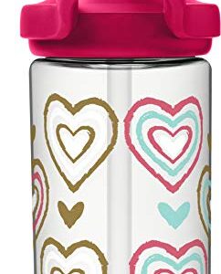 Eddy+ Kids BPA-Free Water Bottle with Straw, 14oz, Hearts