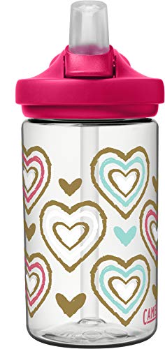 Eddy+ Kids BPA-Free Water Bottle with Straw, 14oz, Hearts