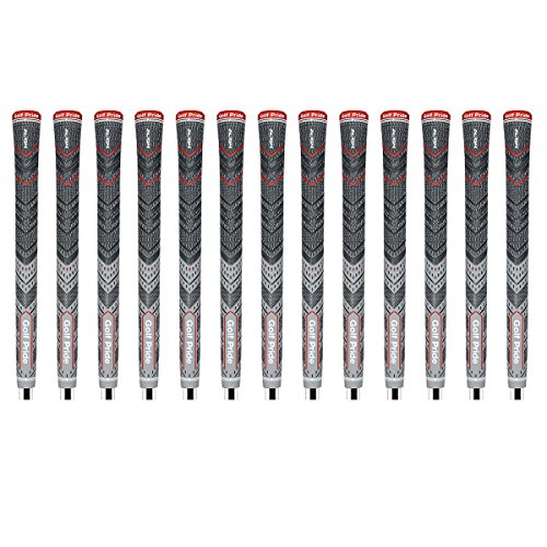 Golf Pride MCC PLUS4 Align Midsize Ribbed Grey - 13 Piece Golf Grip Bundle