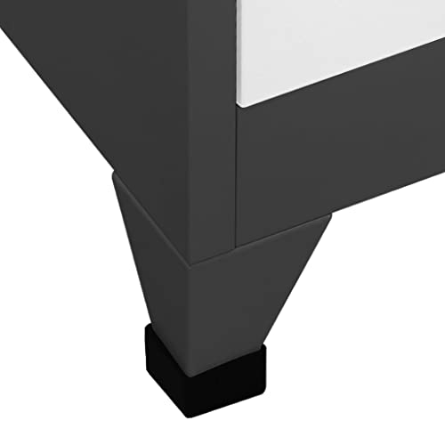 vidaXL Locker Cabinet Anthracite and White 35.4"x15.7"x70.9" Steel