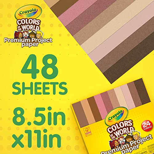 Crayola Construction Paper in Colors of The World, 8.5” x 11”, 24 Colors, Craft Supplies, 48 Sheets