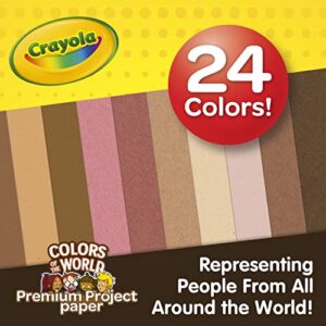 Crayola Construction Paper in Colors of The World, 8.5” x 11”, 24 Colors, Craft Supplies, 48 Sheets