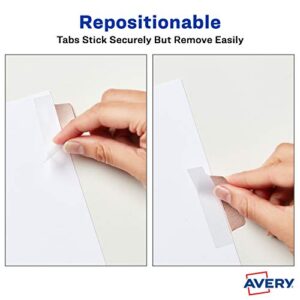 Avery Ultra Tabs, 3" x 1.5", 2-Side Writable, White, 24 Repositionable Filing Tabs (74776) & Margin Ultra Tabs, 2.5" x 1", 2-Side Writable, Assorted Metallic, 24 Repositionable Page Tabs (74786)