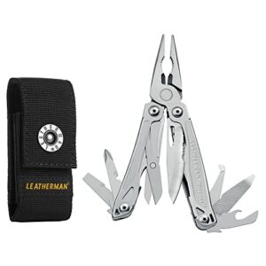 leatherman, wingman multitool with spring-action pliers and scissors, stainless steel with nylon sheath