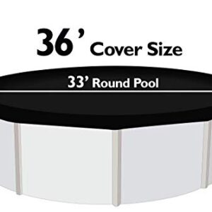 Buffalo Blizzard Deluxe Winter Cover for 33-Foot Round Above-Ground Swimming Pools | Blue/Black Reversible | All Covers Include 3-Feet of Overlap Material for Secure Installation to Measure 36-Feet