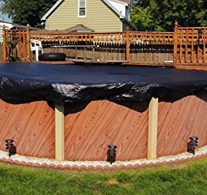 Buffalo Blizzard Deluxe Winter Cover for 33-Foot Round Above-Ground Swimming Pools | Blue/Black Reversible | All Covers Include 3-Feet of Overlap Material for Secure Installation to Measure 36-Feet