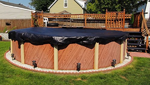 Buffalo Blizzard Deluxe Winter Cover for 33-Foot Round Above-Ground Swimming Pools | Blue/Black Reversible | All Covers Include 3-Feet of Overlap Material for Secure Installation to Measure 36-Feet