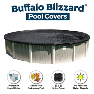 Buffalo Blizzard Deluxe Winter Cover for 33-Foot Round Above-Ground Swimming Pools | Blue/Black Reversible | All Covers Include 3-Feet of Overlap Material for Secure Installation to Measure 36-Feet