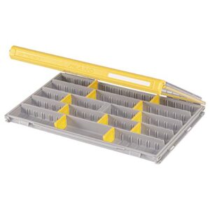 plano edge 3700 premium thin tackle utility box, clear and yellow, waterproof and rust-resistant bait and tackle box storage organization