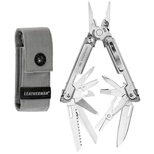 leatherman, free p4 multitool with magnetic locking, one size hand accessible tools and premium nylon sheath and pocket clip, made in the usa