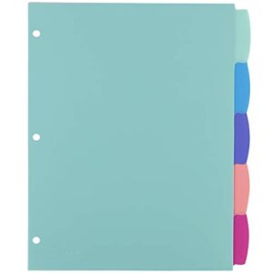 Avery Durable Plastic 5-Tab Write & Erase Big Tab Dividers for 3 Ring Binders, Pastel Brights (16270) & Big Tab Write & Erase Durable Plastic Dividers, 5-Tab Set, Multicolor Brights, 3 Sets (21212)