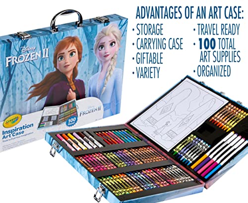 Crayola Frozen 2 Inspiration Art Case, 100 Art & Coloring Supplies, Gift for Kids, Ages 5, 6, 7, 8