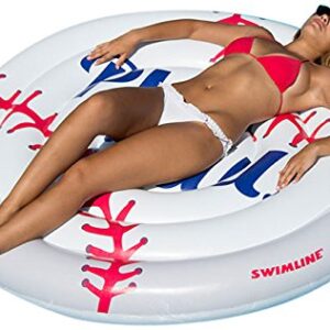 Swimline Baseball Extra Large Island Swimming Pool Float, 2-Pack