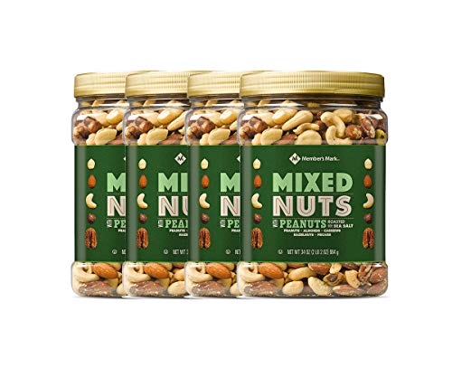 Member's Mark Roasted and Salted Mixed Nuts with Peanuts (34 oz.) Pack of 4