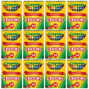 crayola crayons bulk, 12 packs of 24 count crayons, school supplies, assorted colors