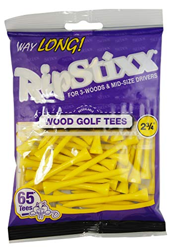 Pride Golf Tee 2-3/4" Way Long RIPSTIXX Golf Tee (65 Count), Yellow