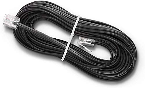 Phone Line Cord 25 Feet - Modular Telephone Extension Cord 25 Feet - 2 Conductor (2 pin, 1 line) Cable - Works Great with FAX, AIO, and Other Machines - Black