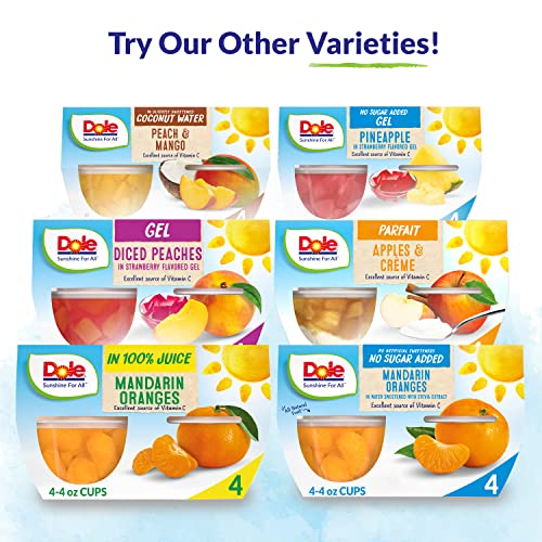 Dole Fruit Bowls Peaches & Creme Parfait, Gluten Free Healthy Snack, 4.3 Ounce 4 Count (Pack of 6)