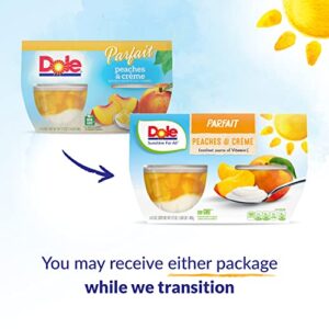 Dole Fruit Bowls Peaches & Creme Parfait, Gluten Free Healthy Snack, 4.3 Ounce 4 Count (Pack of 6)