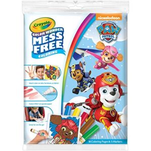 crayola paw patrol color wonder coloring pad & markers, mess free, ages 3,4,5