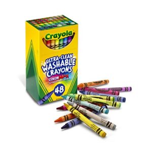 crayola ultra clean washable color max crayons, standard size, set of 48