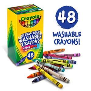 Crayola Ultra Clean Washable Color Max Crayons, Standard Size, Set of 48