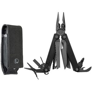 leatherman, charge plus multitool with scissors and premium replaceable wire cutters, black with molle black sheath