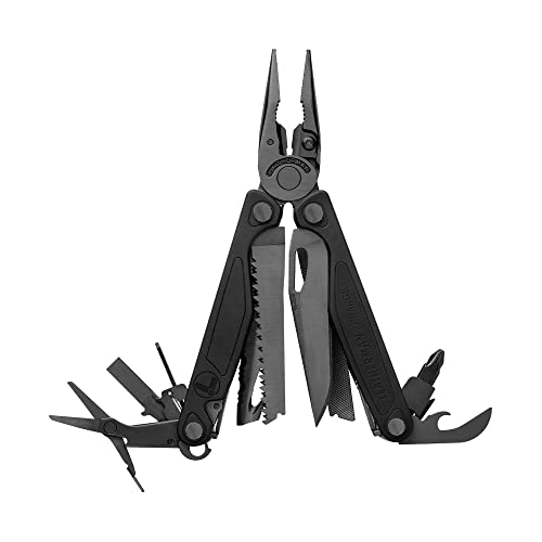 LEATHERMAN, Charge Plus Multitool with Scissors and Premium Replaceable Wire Cutters, Black with Molle Black Sheath