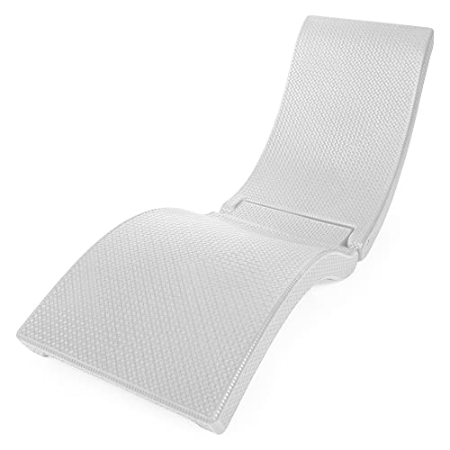 Pool Mate Luxury Swimming Pool Patio Chaise Lounge Chair, White Large