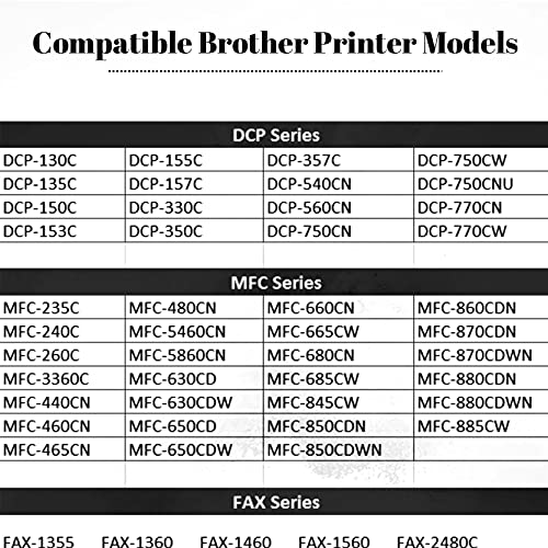 F FINDERS&CO LC51 Ink Cartridges Replacement for LC-51 Series Ink Work with Brother DCP-130C DCP-330C DCP-350C MFC-240C MFC-440CN MFC-685CW MFC-465CN MFC-665CW Printer (6BK 2C 2M 2Y, 12-Pack)