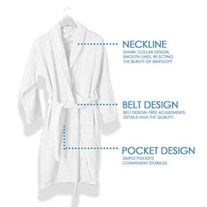 BIOLINEN Luxury Cotton Terry Shawl Bathrobe Collar Robe with Slippers Bathrobe for Men & Women 100% Combed Terry Unisex Spa Robe - Premium Quality Bathrobe