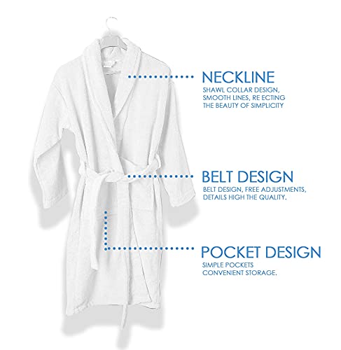 BIOLINEN Luxury Cotton Terry Shawl Bathrobe Collar Robe with Slippers Bathrobe for Men & Women 100% Combed Terry Unisex Spa Robe - Premium Quality Bathrobe