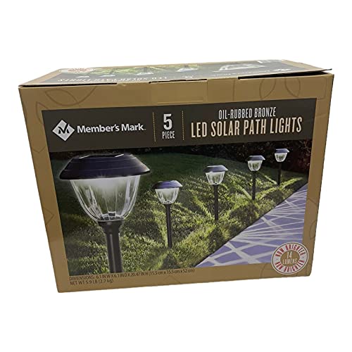 Member's Mark Oil-Rubbed Bronze LED Solar 12 Lumen Path Lights (5 Count)