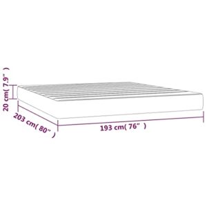 vidaXL Pocket Spring Bed Mattress Light Gray 76"x79.9"x7.9" King Velvet