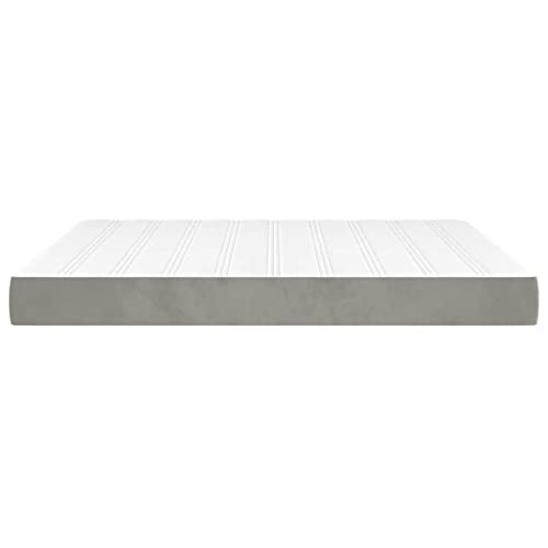 vidaXL Pocket Spring Bed Mattress Light Gray 76"x79.9"x7.9" King Velvet