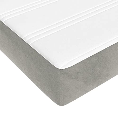 vidaXL Pocket Spring Bed Mattress Light Gray 76"x79.9"x7.9" King Velvet