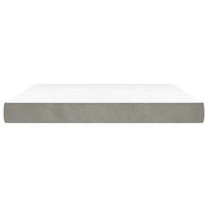 vidaXL Pocket Spring Bed Mattress Light Gray 76"x79.9"x7.9" King Velvet