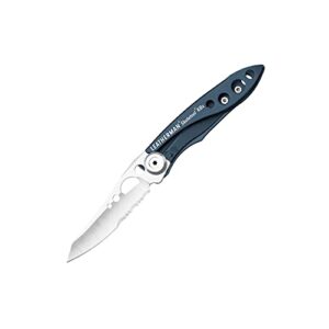 leatherman, skeletool kbx pocket multitool with knife and bottle opener, columbia blue