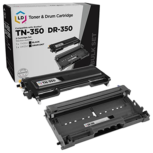 LD Products Compatible Toner Cartridge & Drum Unit Replacements for Brother TN350 & DR350 (1 Toner, 1 Drum, 2-Pack)