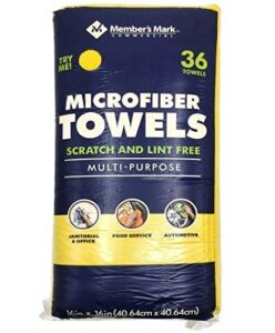 member mark premium microfiber cleaning towels 36 count (choose color) (yellow)