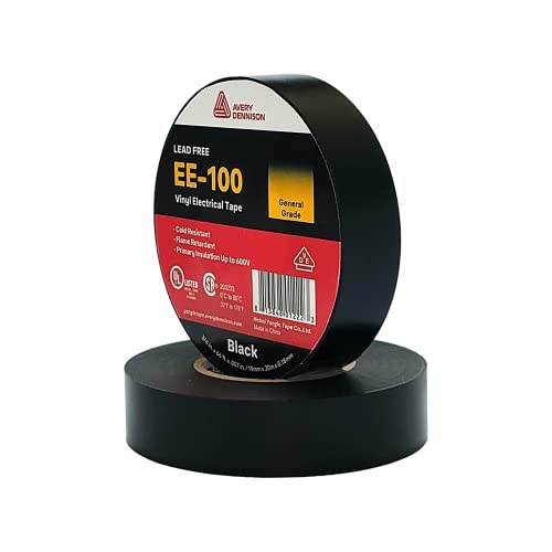 Avery Dennison General Use Vinyl Electrical Tape, EE-100, ¾ in x 66 ft, Black, 1 roll