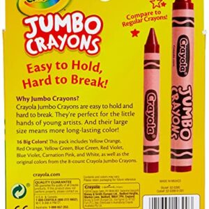 Crayola Jumbo Crayons, Assorted Colors, Great Toddler Crayons, 16 Count