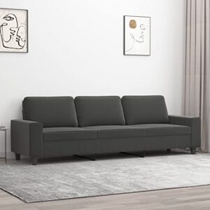 vidaxl 3-seater sofa dark gray 82.7″ microfiber fabric